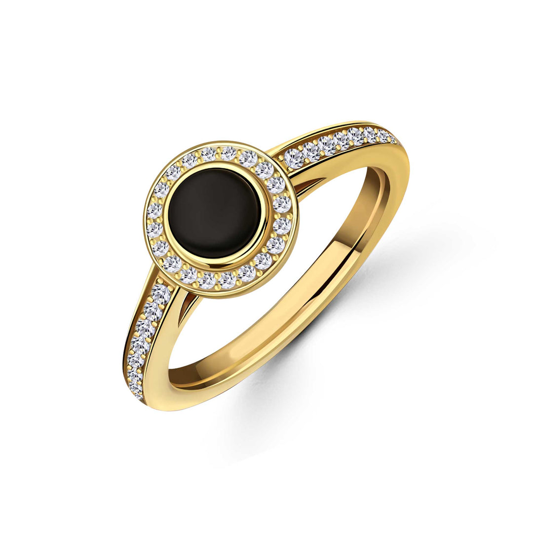 Whitby Jet & Diamond Rubover Engagement Ring | Yorkshire Jewellery Co ...