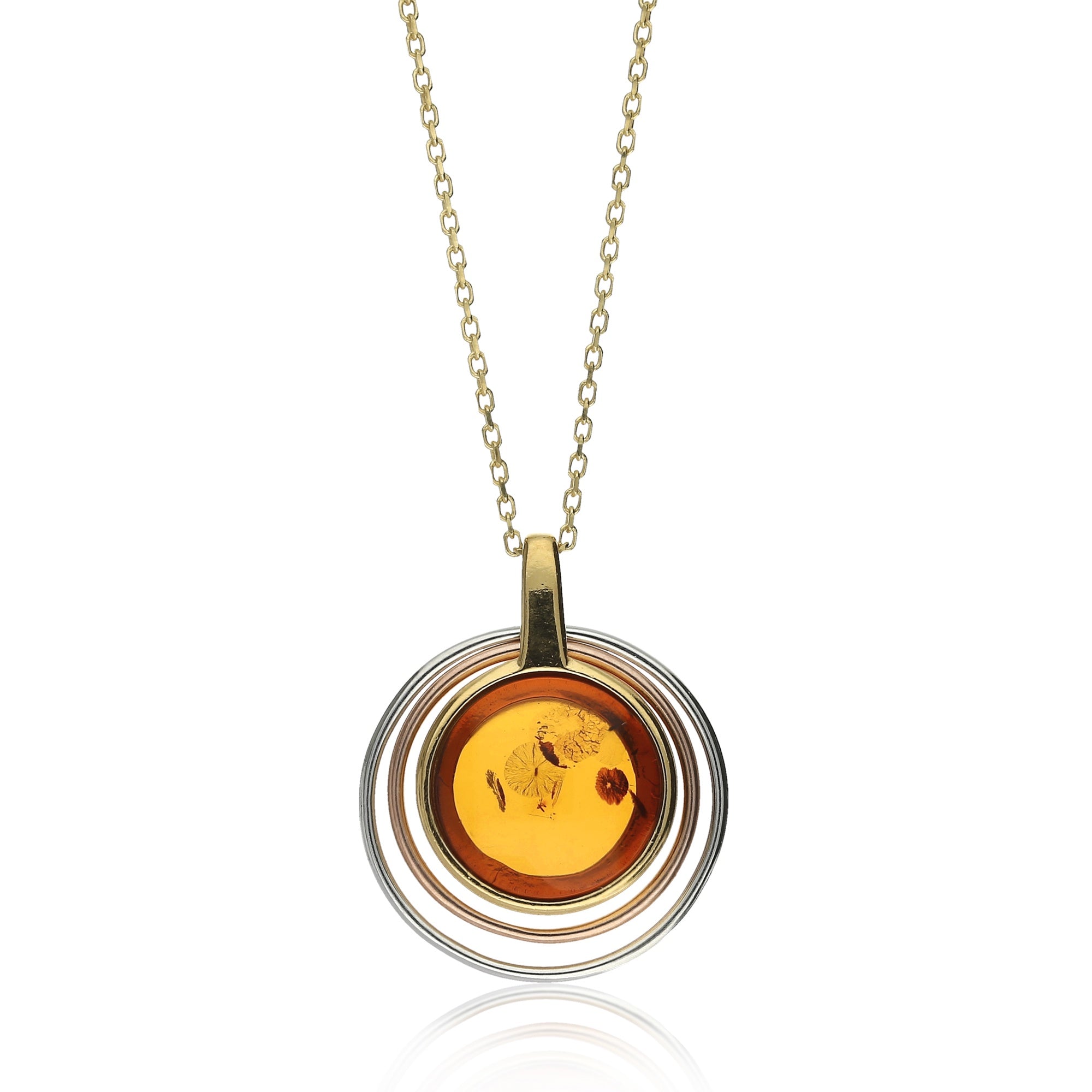 Rose Gold Vermeil Amber Contemporary Round Pendant – Yorkshire ...