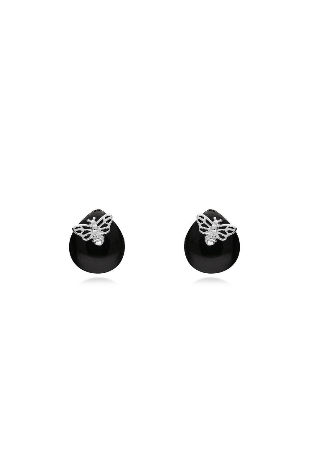 Sterling Silver Whitby Jet Teardrop Bee Stud Earrings – Yorkshire ...